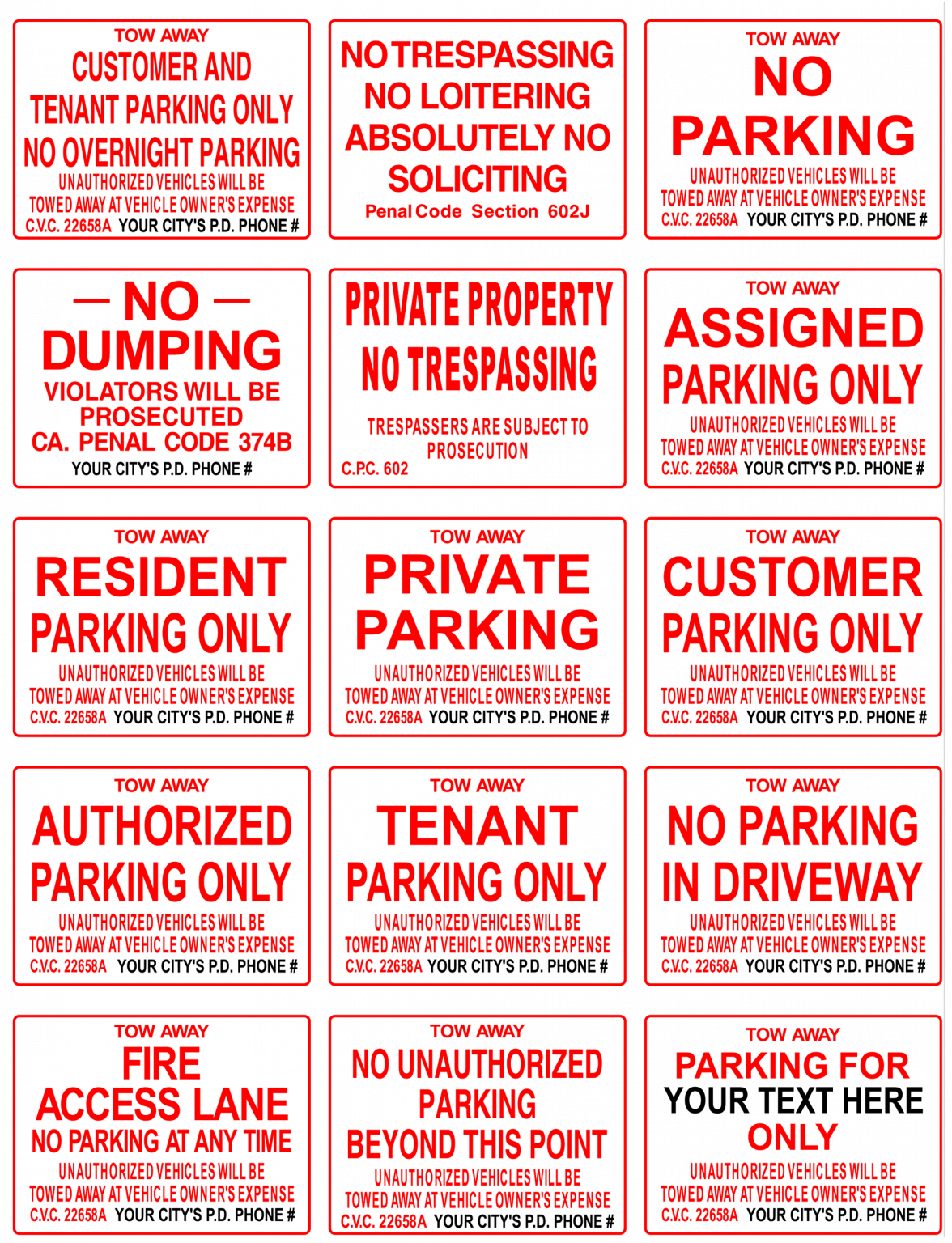 Aluminum Parking Signs - Sign Express