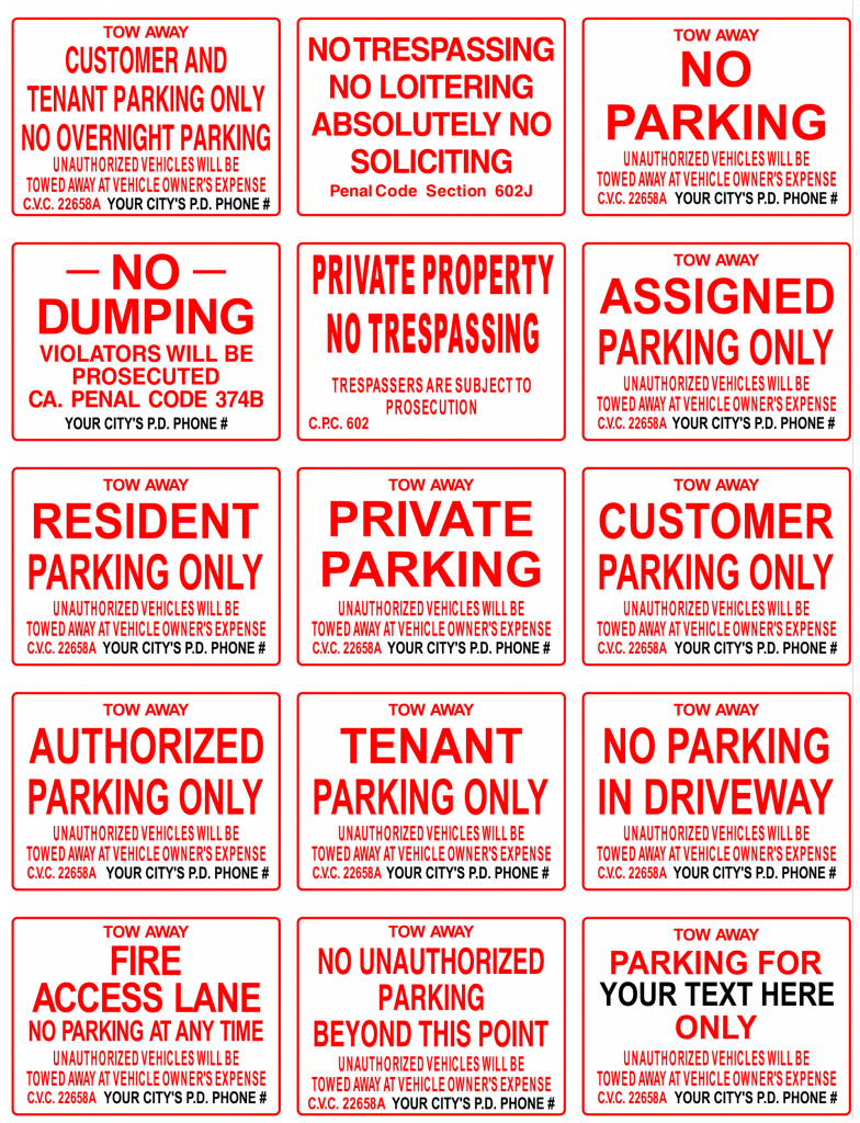 Aluminum Parking Signs - Sign Express